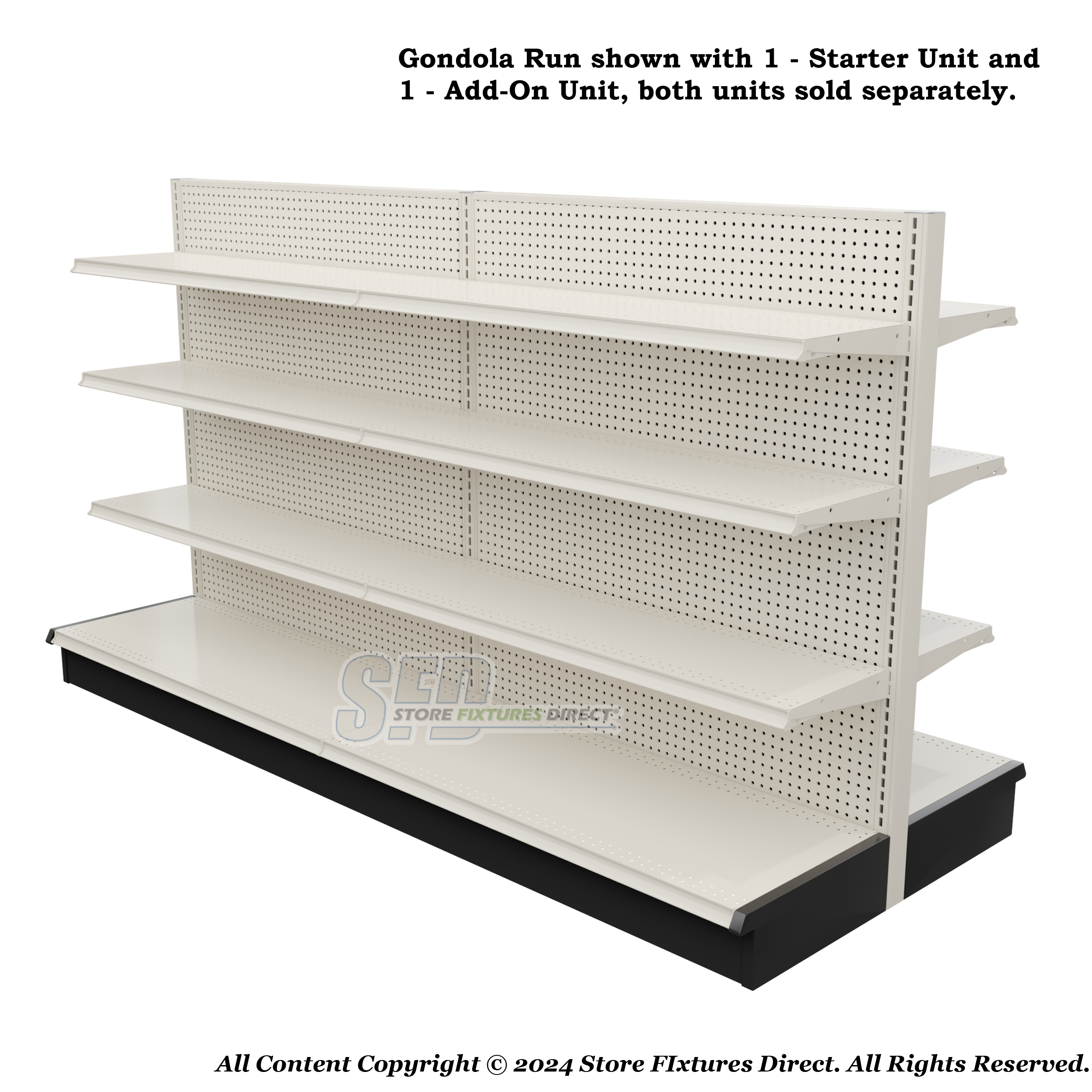 Ivory Gondola Shelving Double Sided Add-On Units