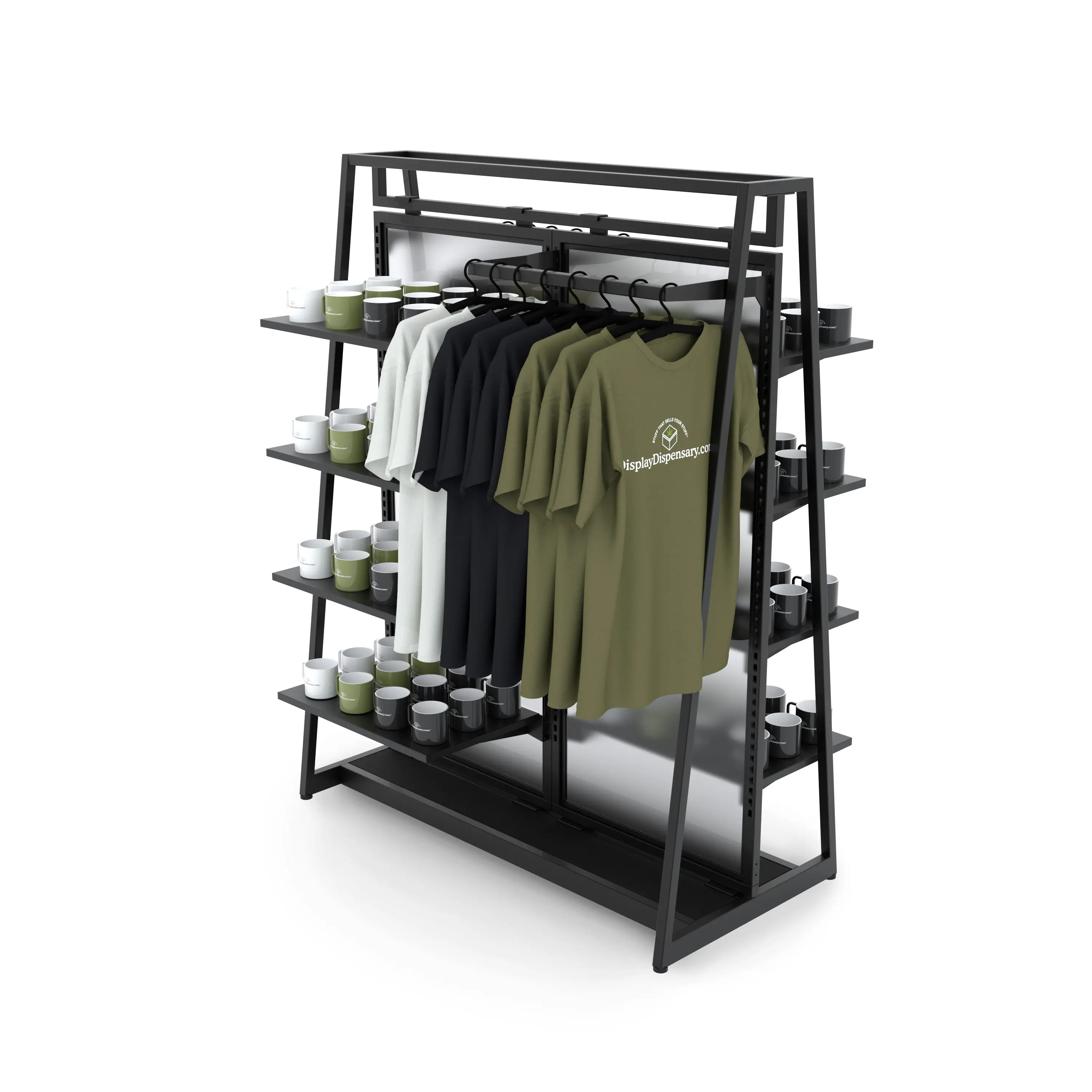 On Point 48" Floor Merchandiser Kit 7 Hanging and Shelving Display ...