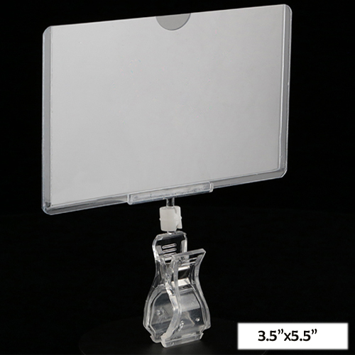 Clip On Sign Clamp - Rotating POP Swivel Sign Holder with Card ...