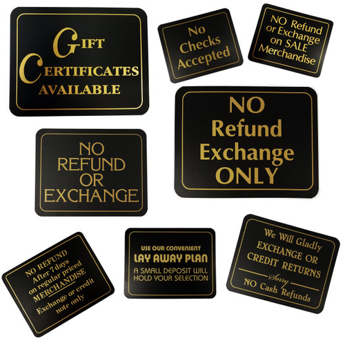 Business Policy Signs - 5.5" H x 7" W - Store Fixtures Direct