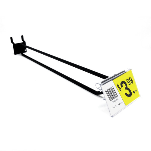 10" Black Pegboard Flip Up Scanner Hooks with Label Holders - Store ...