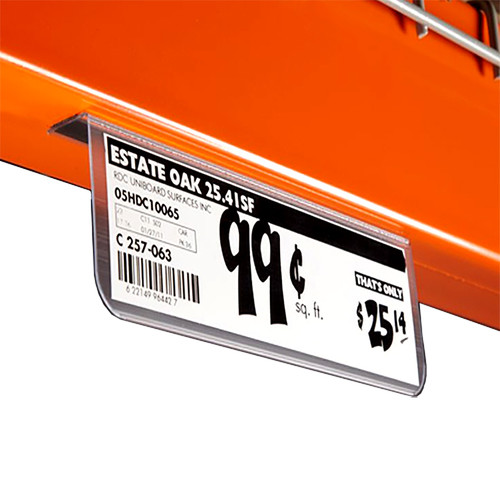 Pallet Rack Adhesive Sign Holder, 7.5" L x 2.2" H - Store Fixtures Direct
