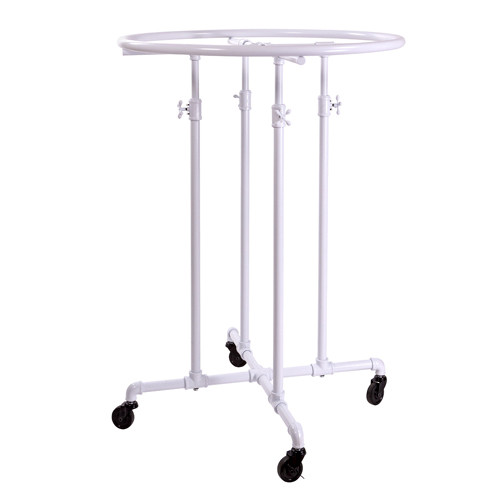 White Pipeline 36" Round Rack System - Store Fixtures Direct