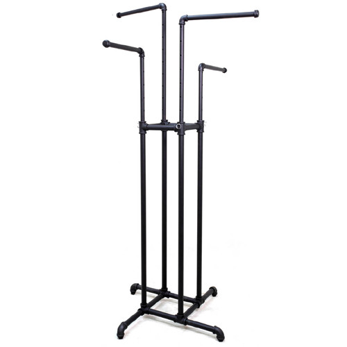 Black Pipeline 4 Way Rack System - Store Fixtures Direct