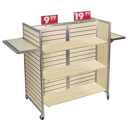 Sleek Maple Slatwall Merchandiser Large - Store Fixtures Direct