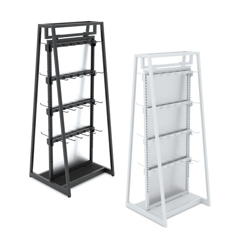 On Point 24" Floor Merchandiser Kit 4 with Hooks - Store Fixtures Direct