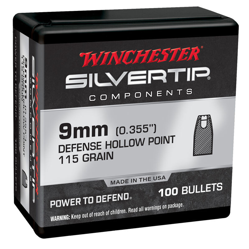 Winchester Silvertip Bullet 9mm cal. .355" dia. 115 Grain SHP Not ...