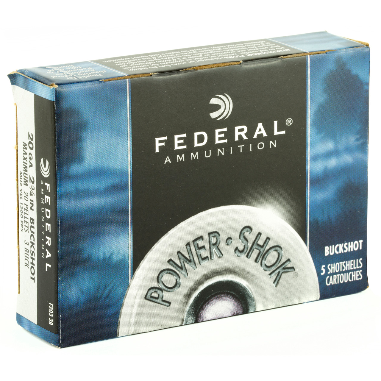 Federal Power-Shok 20 GA, 2-3/4in. Twenty Pellet 3 Buckshot - 5 Rounds ...
