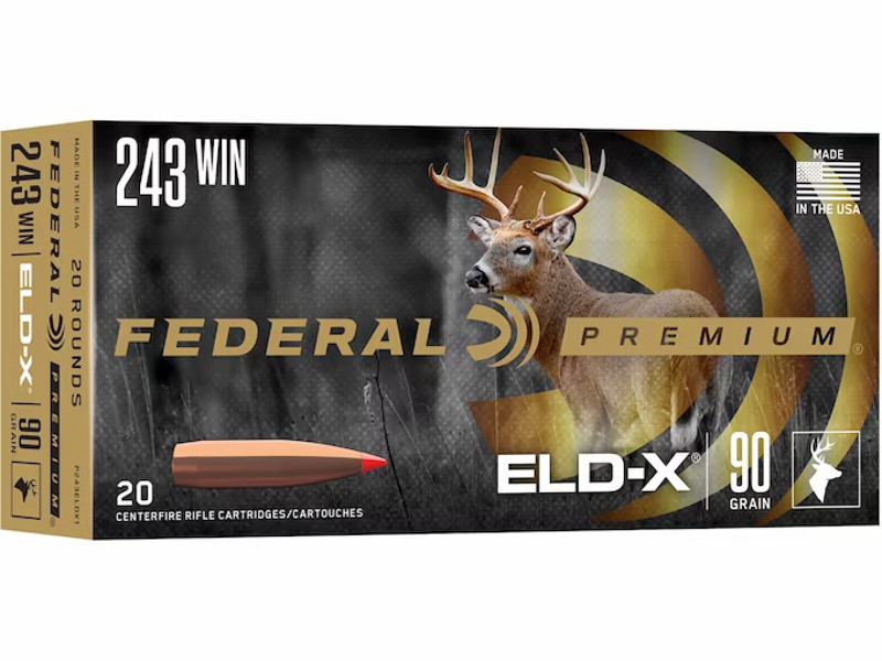 Federal Premium 243 Cal, 90gr, ELD-X - 20 Rounds [MPN: P243ELDX1 ...