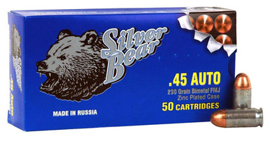 Silver Bear Ammo .45 ACP, 230gr, FMJ - 50 Rounds [MPN: AS45ACP ...