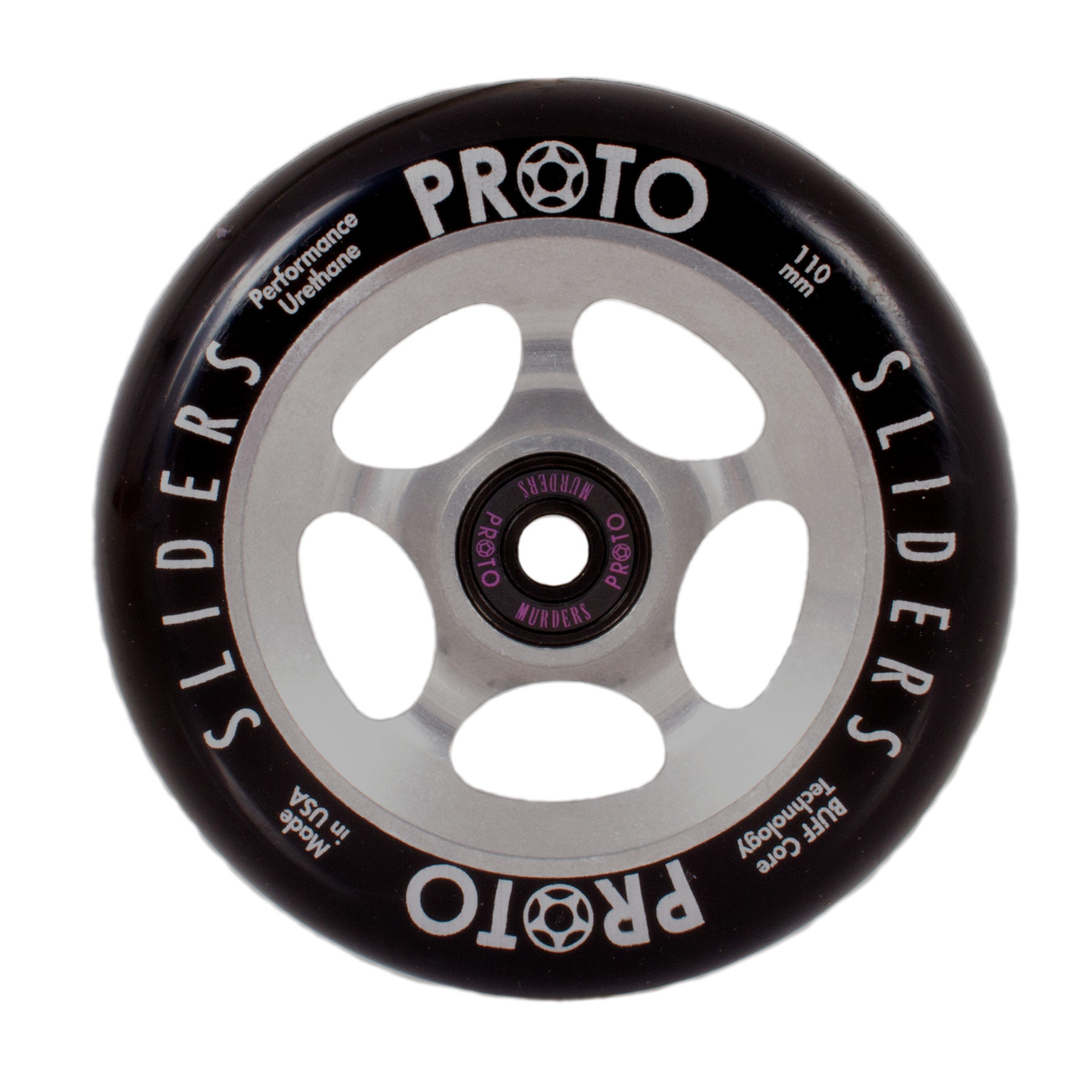 PROTO – Classic Full Core Sliders 110mm (Black on Raw) - OC Pro Scooters