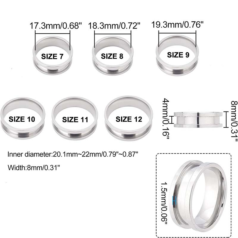 Grooved Ring Blank in Sri Lanka for Inlay Jewelry Making - Silver