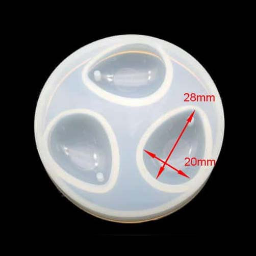 3 Tear Drop Silicone Resin Mold in Sri Lanka