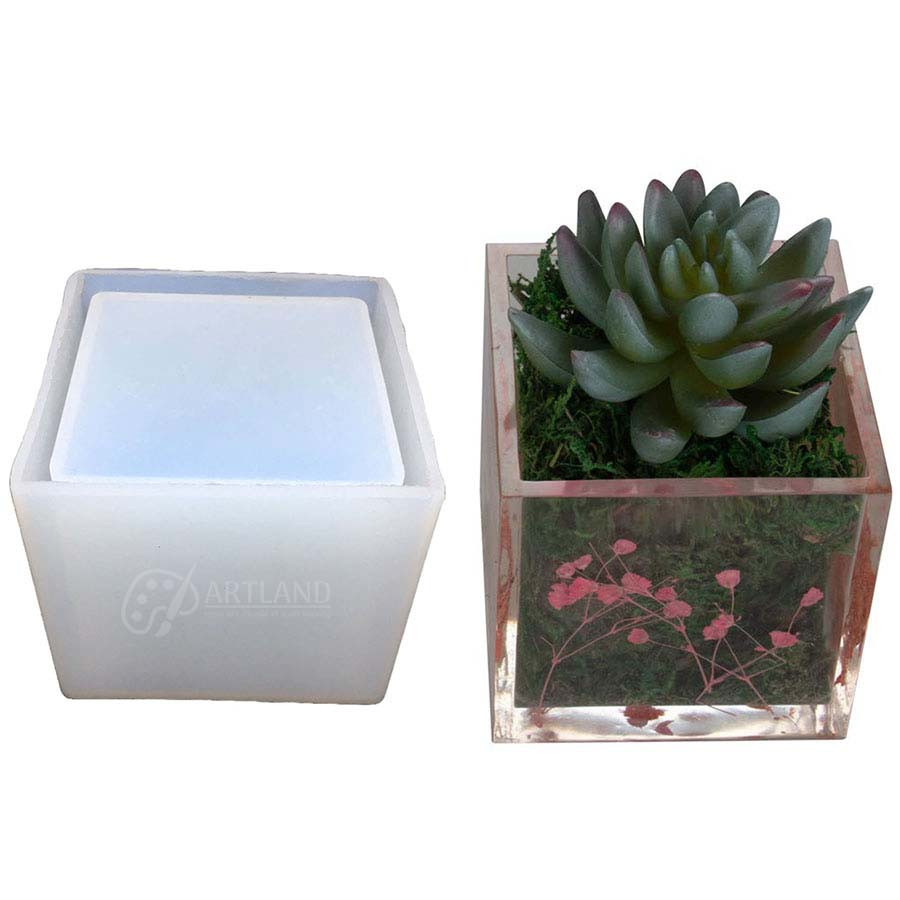 Cube, Box, Pot Silicone Pot Mold for Resin in Sri Lanka