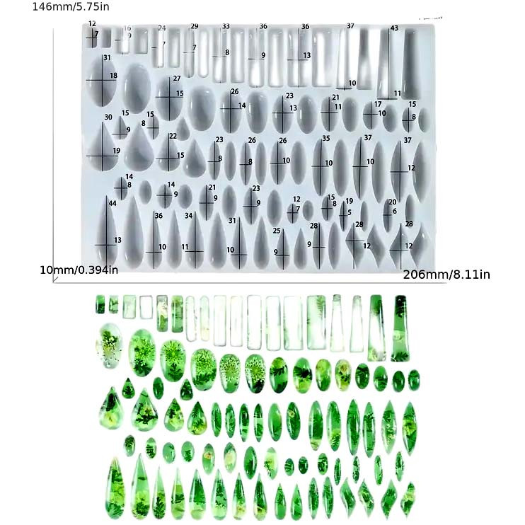 82 Cavity (41 Pared) Resin Earring Mold in Sri Lanka | Artland