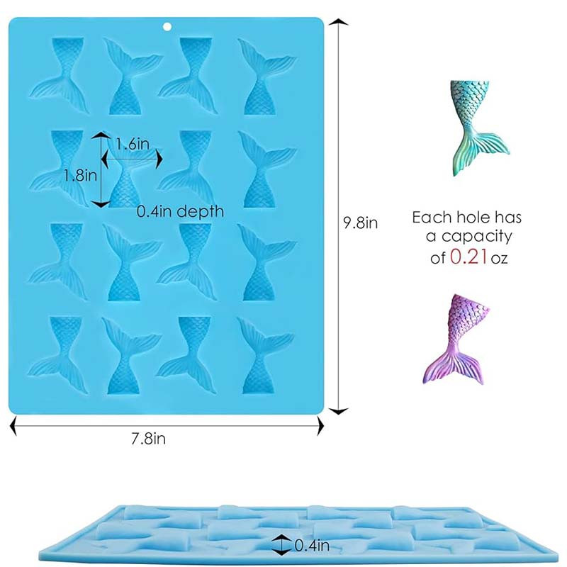 Mermaid Tail Silicone Mold – 16 Cavity for Resin, Candy | Artland Sri Lanka
