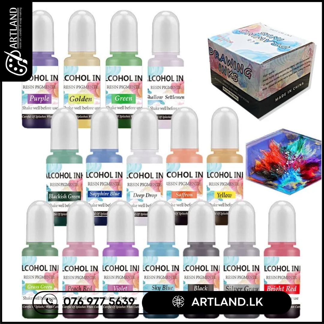 16 Colors Alcohol Ink for Epoxy Resin | Artland Sri Lanka