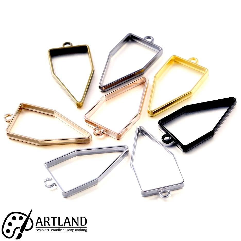 Polygon Hollow Frame Open Back Bezel (1Pc) in Sri Lanka