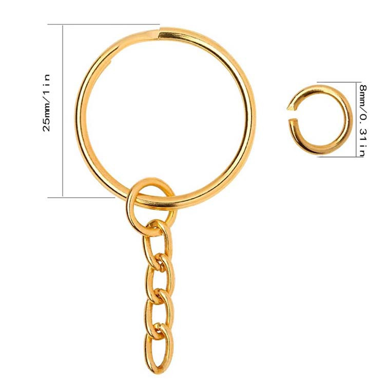 Key Chain (Ring & Chain) Gold Pack of 10 in Sri Lanka