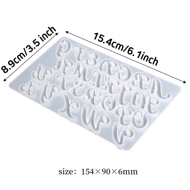 Alphabet Fancy Letter Silicone Mold (Small) with Hole in Sri Lanka