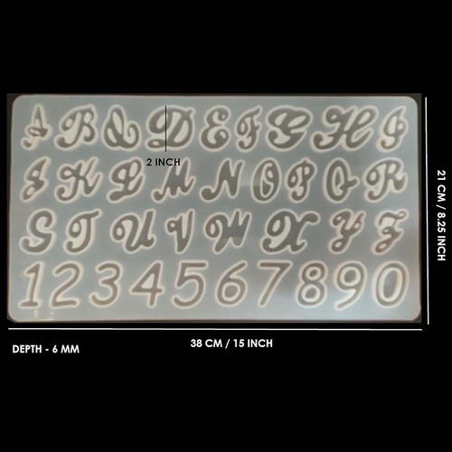Large Cursive Alphabet & Number Mold in Sri Lanka