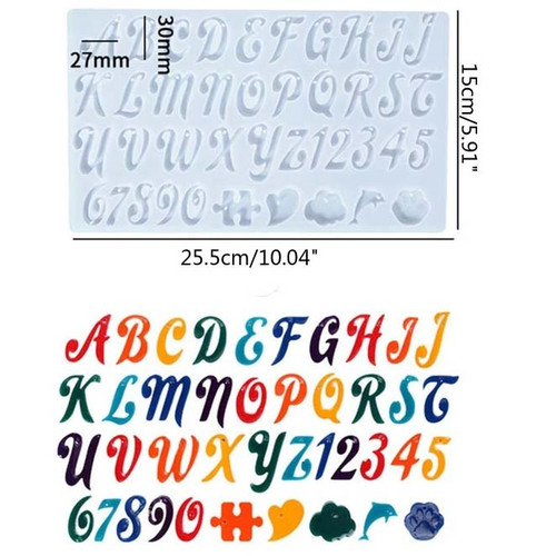 Alphabet/Number Resin Mold Handwritten Style in Sri Lanka