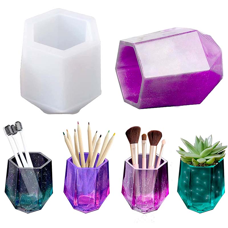 Hexagon Shaped Silicone Pot, Pencil Holder Mold in Sri Lanka