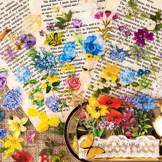 Clear Flower Scrapbooking & Resin Stickers in Sri Lanka 100Pcs