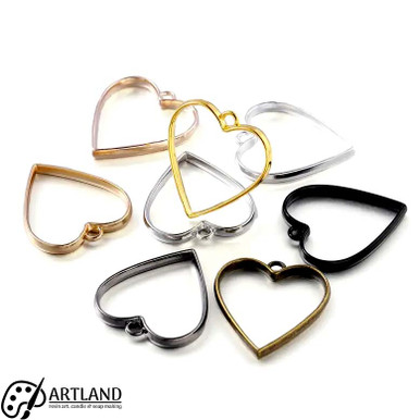 Heart Shaped Open Bezel Pendant (1Pc) in Sri Lanka | Artland