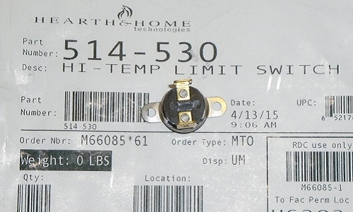 Heat N Glo High Temp Limit Switch - 514-530