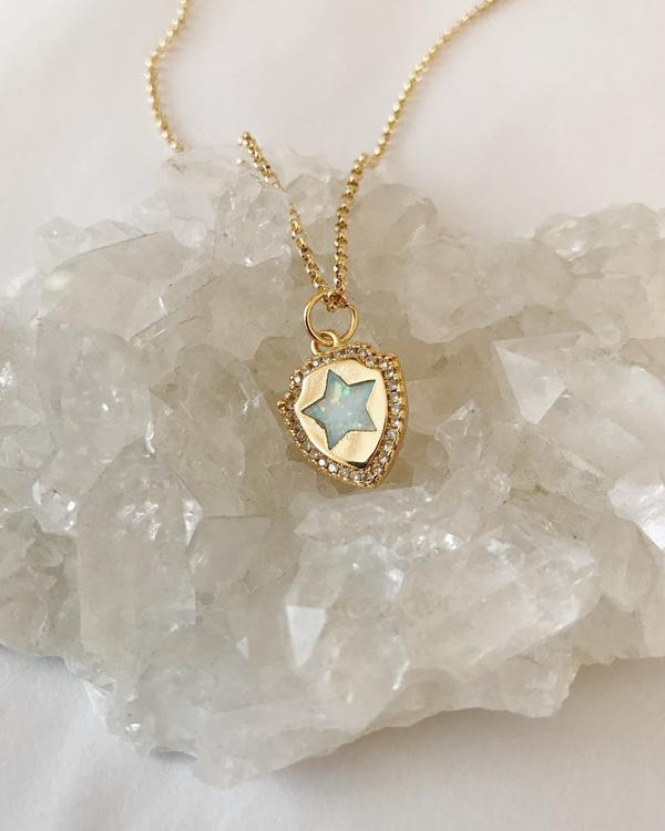 Opal Shield Necklace - L.A. Green