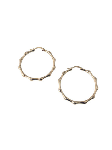 Gold-Filled Bamboo Hoops - L.A. Green