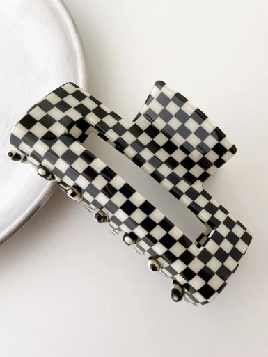 Small Clip with Mini Check Pattern - L.A. Green