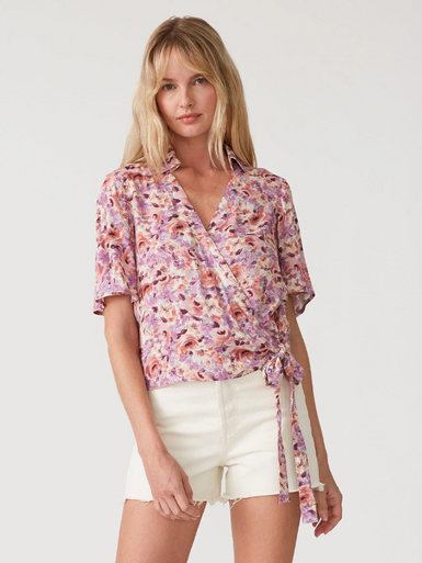 Posey Floral Wrap Top - L.A. Green