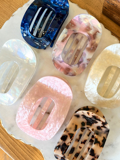 Large Flat Round Claw Clip - L.A. Green