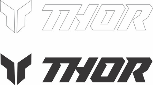 Thor Die Cut Decals 3" Black/White | Motocross Stickers | Motorcycle ...