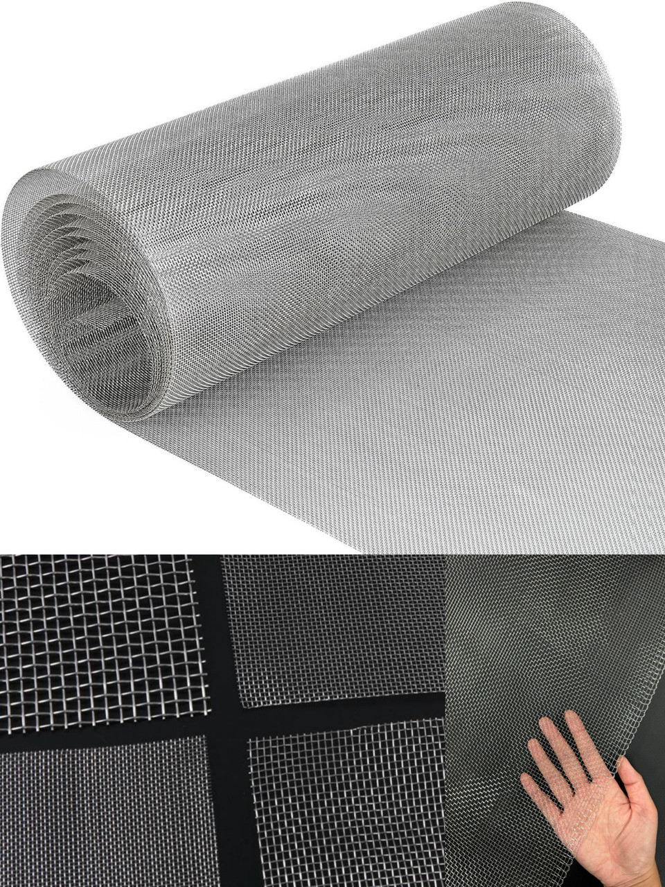 304 Stainless Steel Wire Metal Mesh Screen 39.5'' Width, By Yard