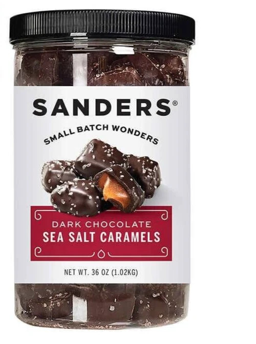 Sanders Dark Chocolate Sea Salt Caramels Fine Chocolates 36 oz