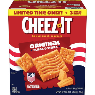 Cheez-It Flags & Stars Original Baked Snack Crackers, 12.4 OZ, 3 Packs