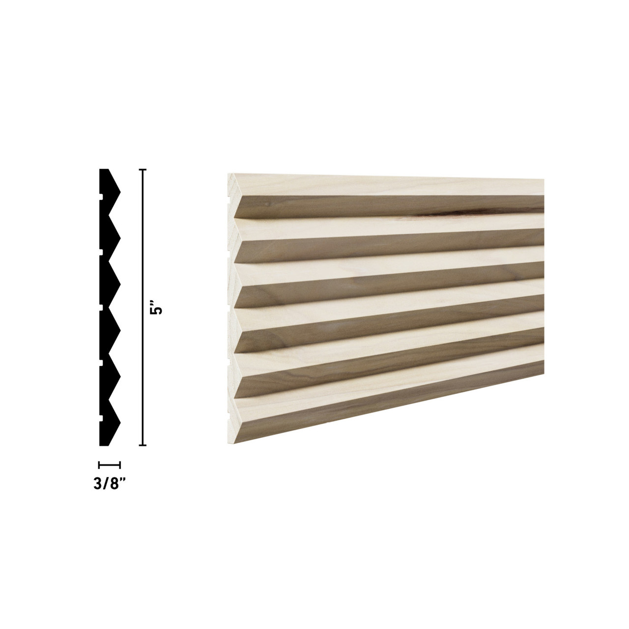 Unfinished Poplar 1554 4' Panel 4-Pack