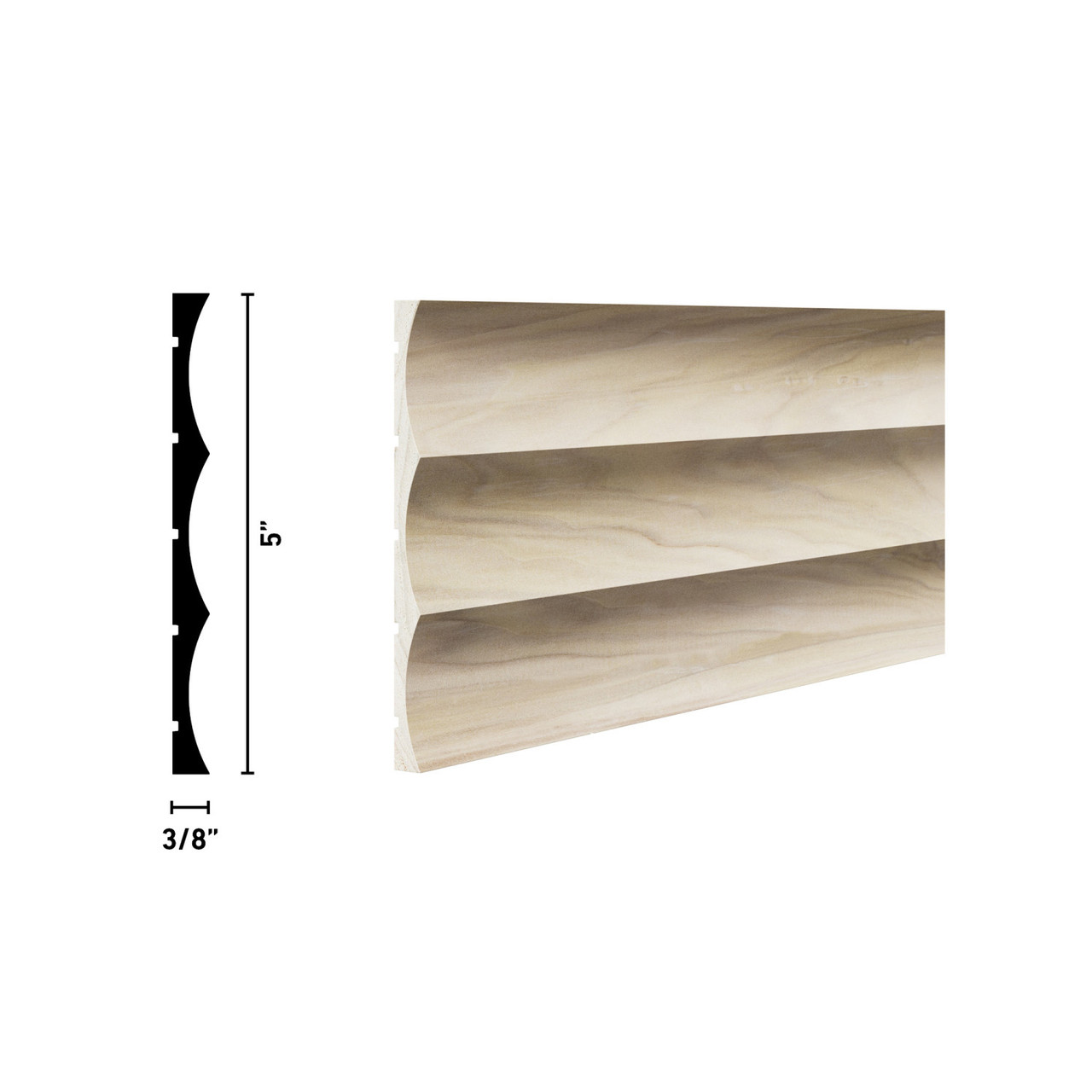 Unfinished Poplar 1556 4' Panel 4-Pack