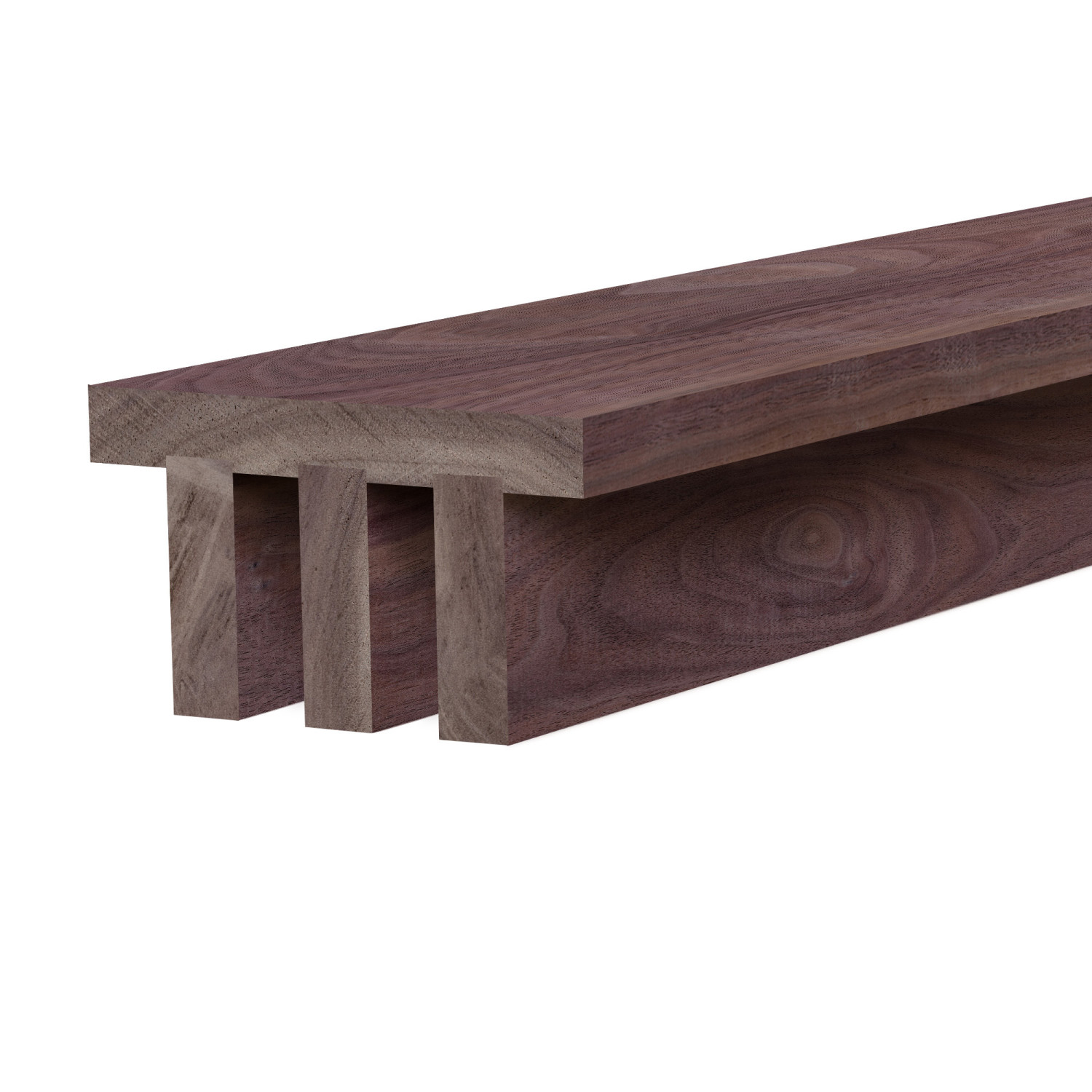 5X3 Unfinished Natural Walnut Slat Beam 92"