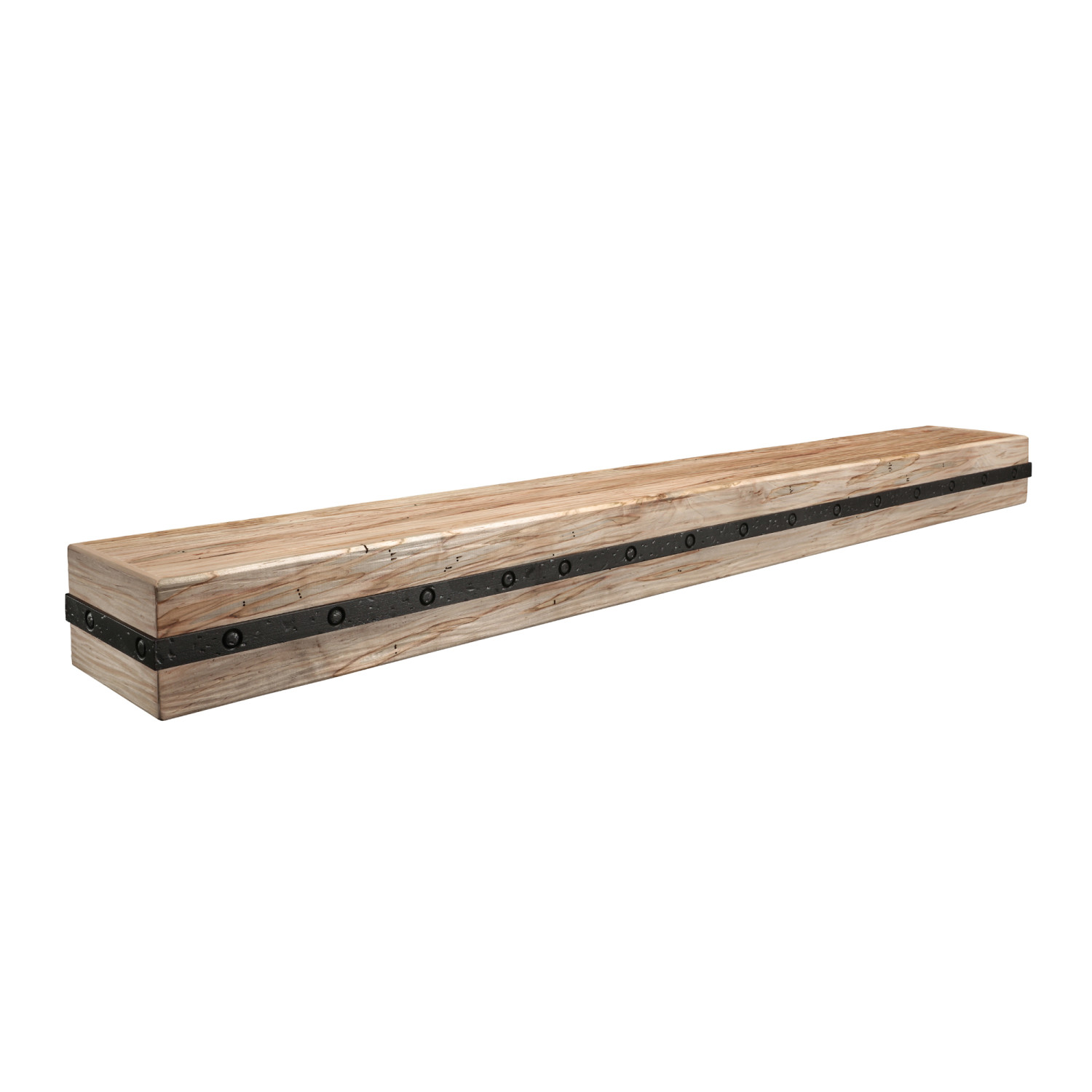 Unfinished Rustic Ambrosia Maple 6" Mantel 72" With Black Insert