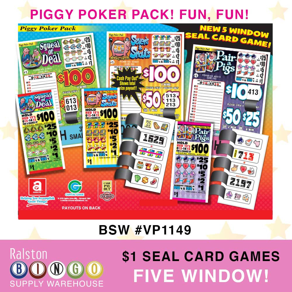 Seal Card Games - Piggy Poker Variety Pack - Bingo Supply Warehouse