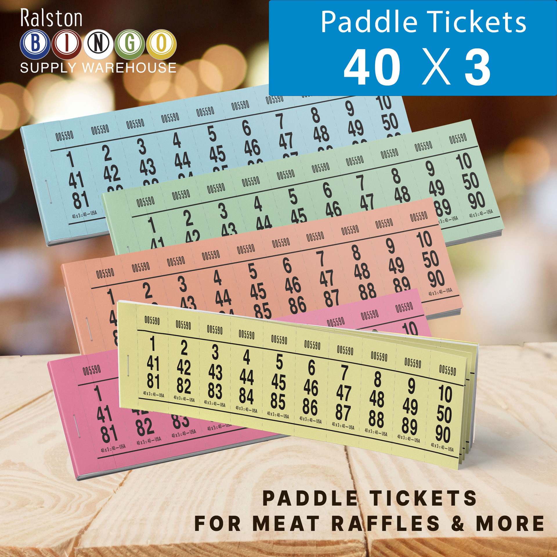 Paddle Tickets for Meat Raffles and Fundraising Wheel Events