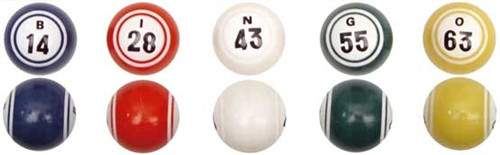 Tru-Max Double Numbered Bingo Balls Multi Colored by Arrow ...