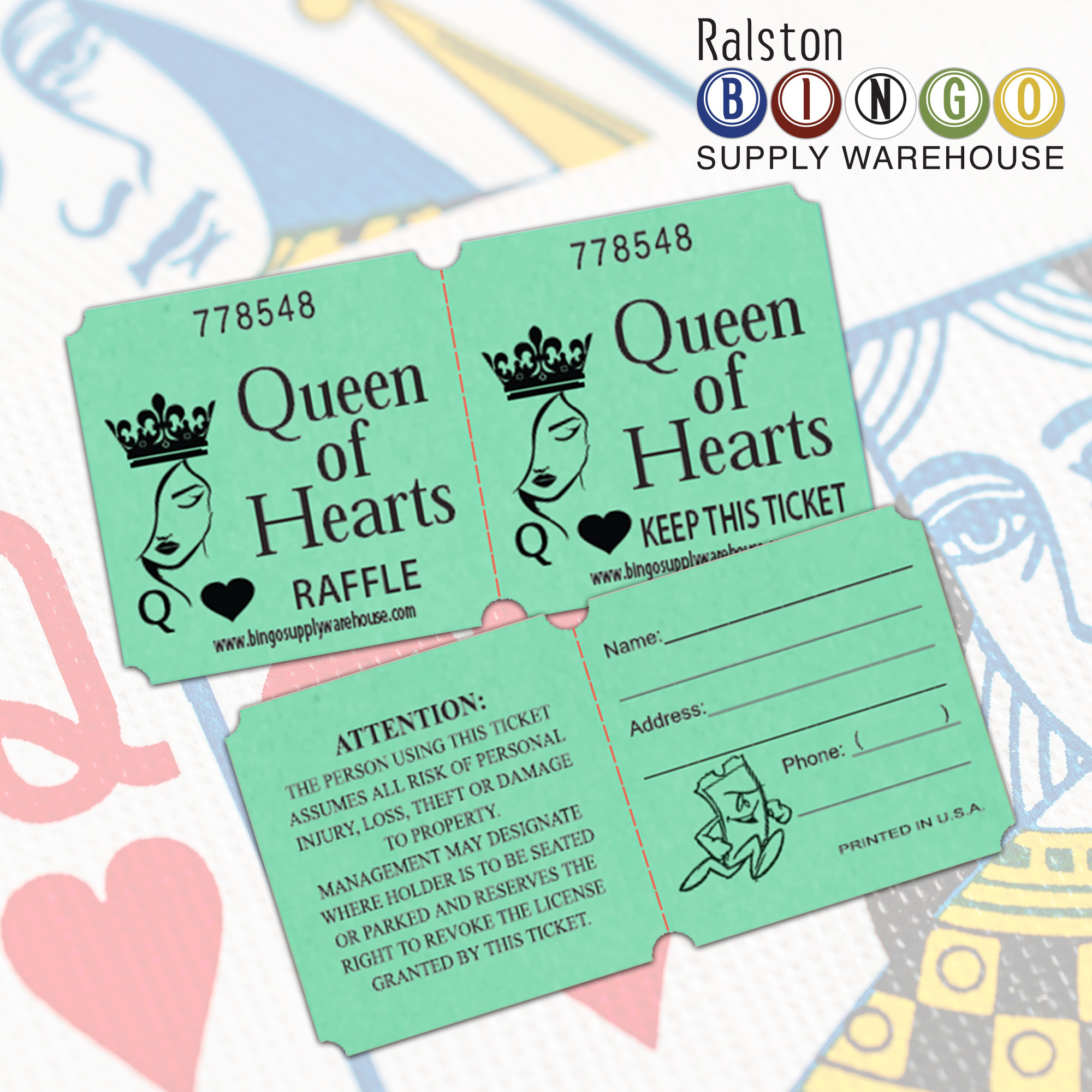 Queen of Hearts Raffle Board - Bingo Supply Warehouse