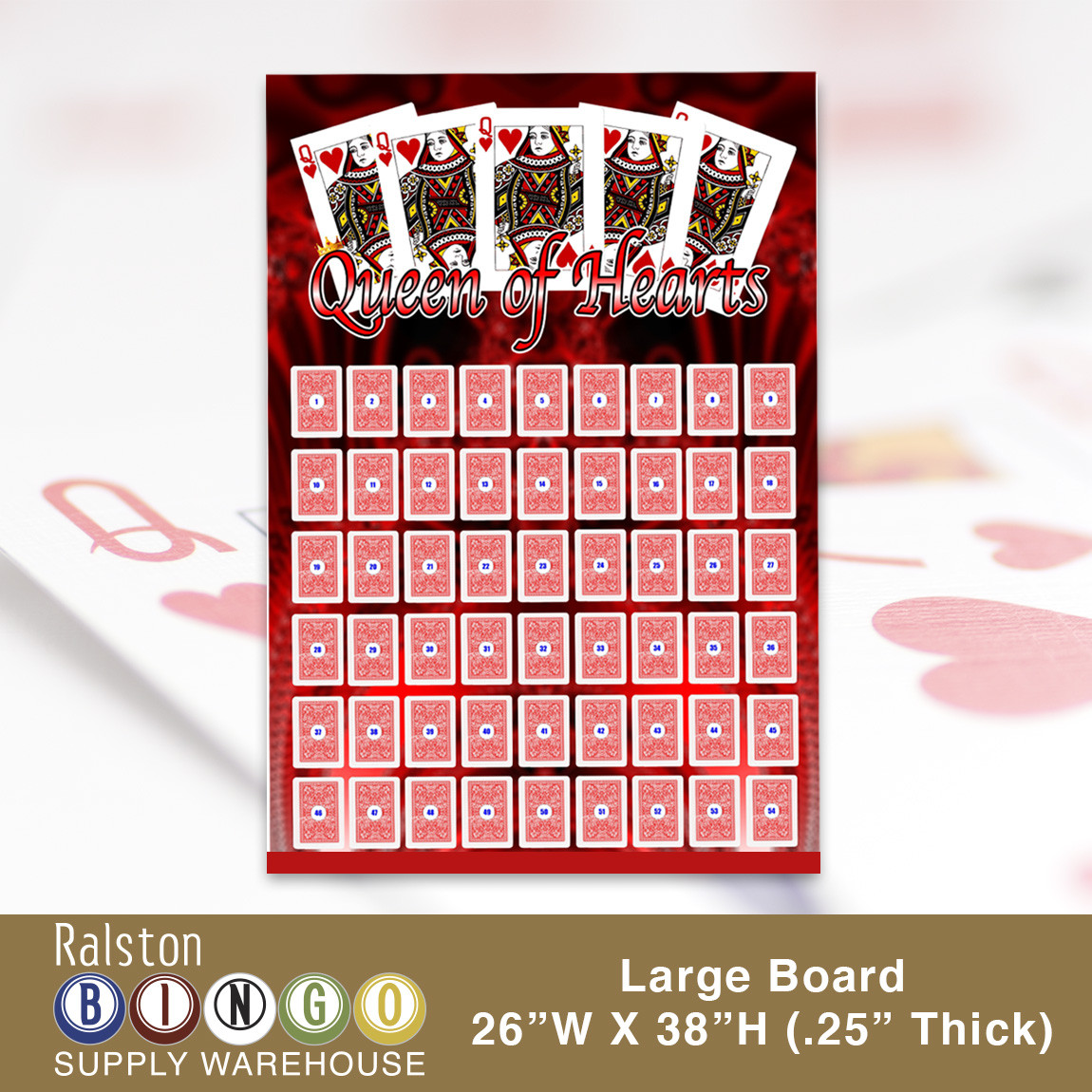 Large Queen of Hearts Raffle Board (Free Shipping Item) - Bingo Supply ...