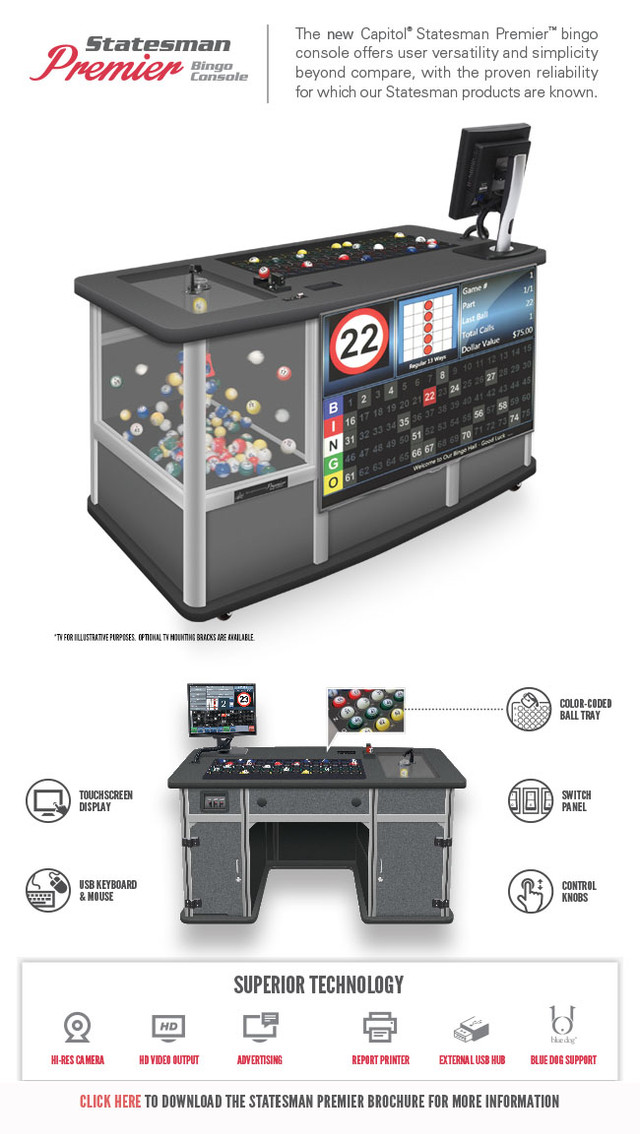 Statesman Premier Bingo Console - Bingo Supply Warehouse