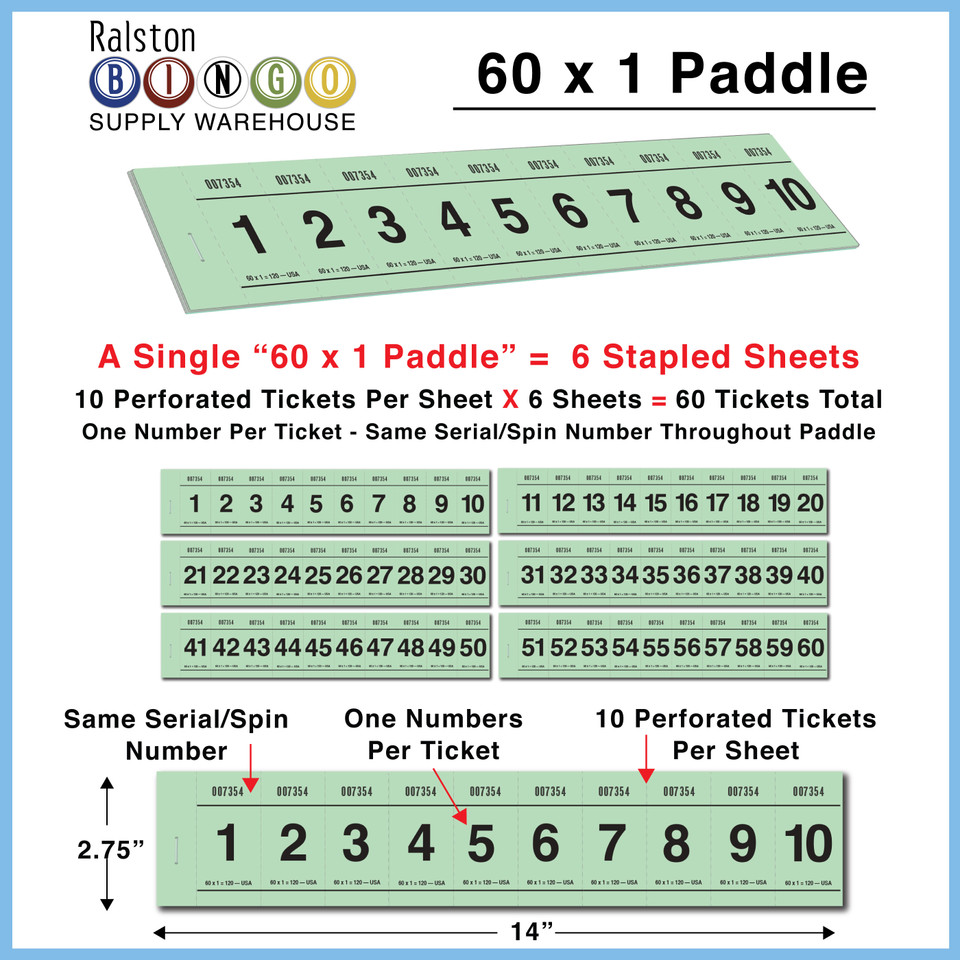 Paddle Tickets for Meat Raffles and Fundraising Wheel Events